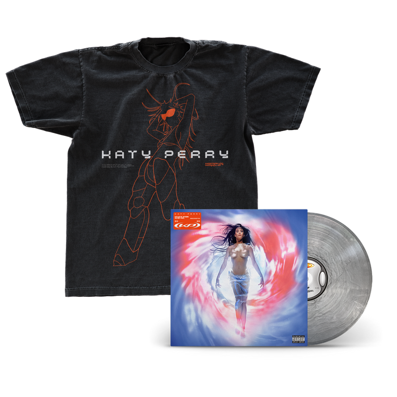 143 Standard Silver Vinyl + Outline T-Shirt - Katy Perry